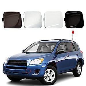 Front Bumper Tow Hook Cover Towing Eye Cap Fit for Toyota RAV4 2009 2010 2011 2012 53286-0R020 53285-0R020 (White, Right Passenger Side) Xinpinsai