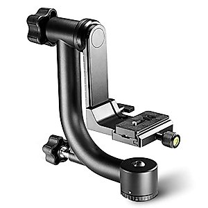 Neewer Professional Heavy Duty Metal 360 Degree Panoramic Gimbal Tripod Head with Standard 1/4'' Quick Release Plate and Bubble Level for DSLR Cameras up to 30lbs/13.6kg