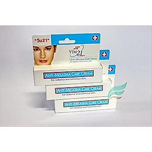 Best Cream Anti Melasma Reduces Age Spots, Sun Spots, Pigmentation and Freckles 15 G. X 3 Tubes