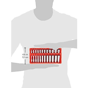 GreatNeck 18622 Metric Socket Set, 1/4 Inch Drive, 24-Piece | Homeowner & Mechanic’s Socket Set w/ Tray | Deep & Shallow Sockets, Take on Any Job | Chrome-Vanadium Steel for Guaranteed Durability