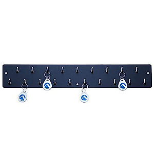 Industrial Key Rack, Powder Coated Steel, 19 Hooks, Keeps Keys, Time Clock Badges and Other Items Organized and Easily Accessible, Black