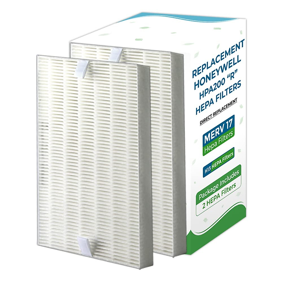 Breathe Naturally - HPA200 HEPA Replacement Filters - Honeywell Replacement Filters for Premium Air Purification -Ideal HPA200 Filter Replacement for Home & Office Use(2 pack HEPA Replacement Filter)