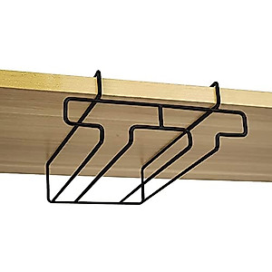 Household Wine Glass Rack, Wine Cabinet Goblet Rack, Wine Glass Rack, Wine Rack Hanging Rack(2 Rows,Black)(2 Pcs)