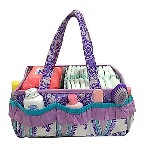 Bacati - Paisley Kids Storage (Nursery Storage Caddy, Lilac/Purple/Aqua)