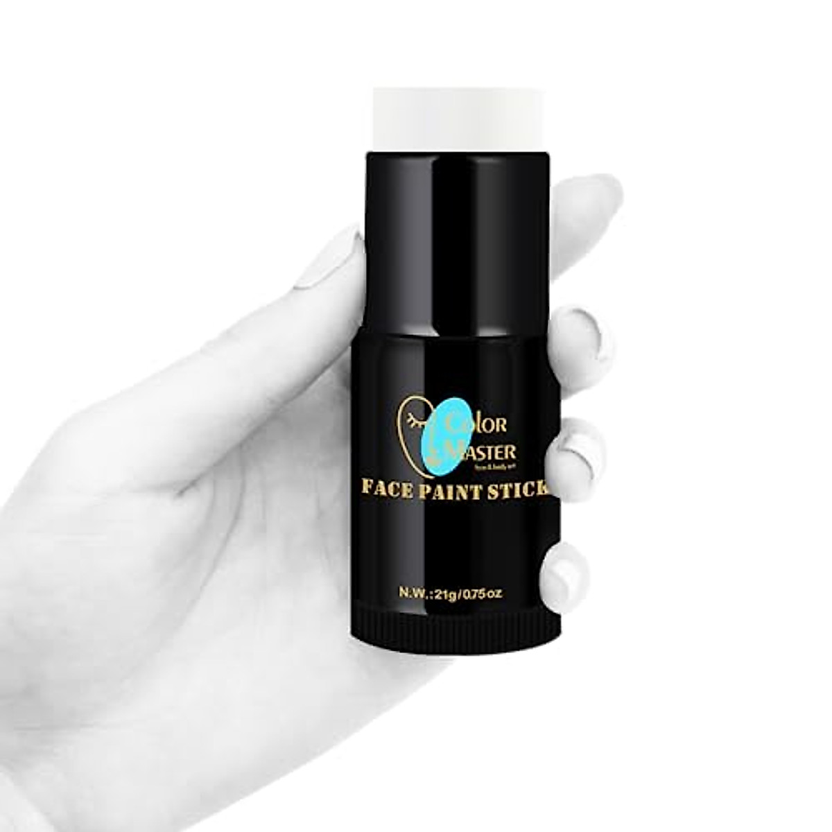 ColorMaster Clown White Face Body Paint Stick (0.75oz) | Face Paint, Body Paint, White Eye Black Sticks for Sports & Foundation Cream Makeup, Face Painting Kit for Halloween SFX Cosplay Costume Party