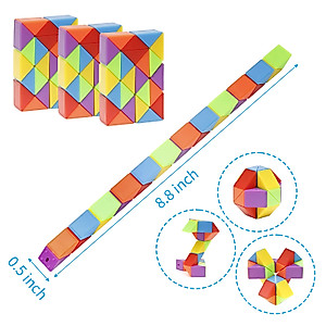 Ganowo 30pcs Party Favors, Fidget Snake Cube Mini Twist Puzzle Party Favors for Kids 4-8-12,Goodies Bag Filler, Stuffer, Prizes, Classroom, Birthday Gift- Valentines Students Gifts for Kid.Teens