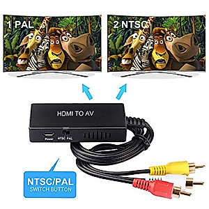 TaiHuai HDMI to RCA, HDMI to Older TV Adapter Compatible for Fire Stick, Roku, Apple TV, Xiaomi Mi Box, Android TV Box, DVD, Blu-ray Player ect.（HDMI to AV Converter）