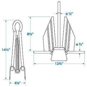 Seachoice Utility Anchor w/ Slip Ring, Size 7E, Galvanized Steel
