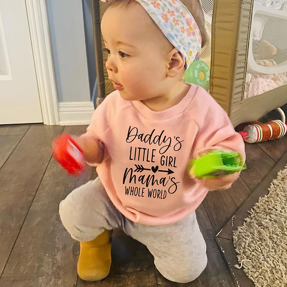 Hnyenmcko Toddler Baby Girl Clothes Long Sleeve Crewneck Letter Print Sweatshirt Top Casual Pants Sets 2Pcs Fall Winter Outfits (B-Pink, 18-24 Months)