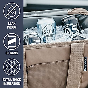 CleverMade Pacifica Cooler Bag; Soft Sided Insulated, Collapsible Leakproof 30 Can Lunchbox with Bottle Opener & Shoulder Strap, Made From Recycled Materials, Ocean