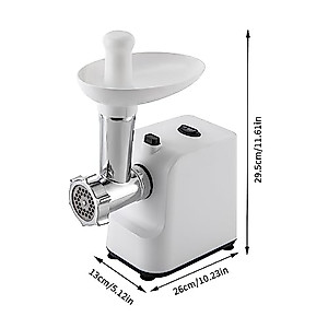 Meat Grinder, 1000W Stainless Steel Sausage Maker with 3 Plates, Sausage Stuffer Tube and Food Pusher, Meat Grinder Electric, for Home & Kitchen (White)