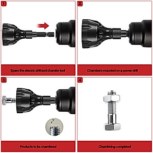 AIMLENTOOL Deburring External Chamfer Tool, YG8 Carbide Blade, Deburring Drill Bit, Remove Burr Tools with Quick Release Shank, Repair Tools for Damaged Bolts Fits for 1/8"- 3/4" (3mm-19mm)