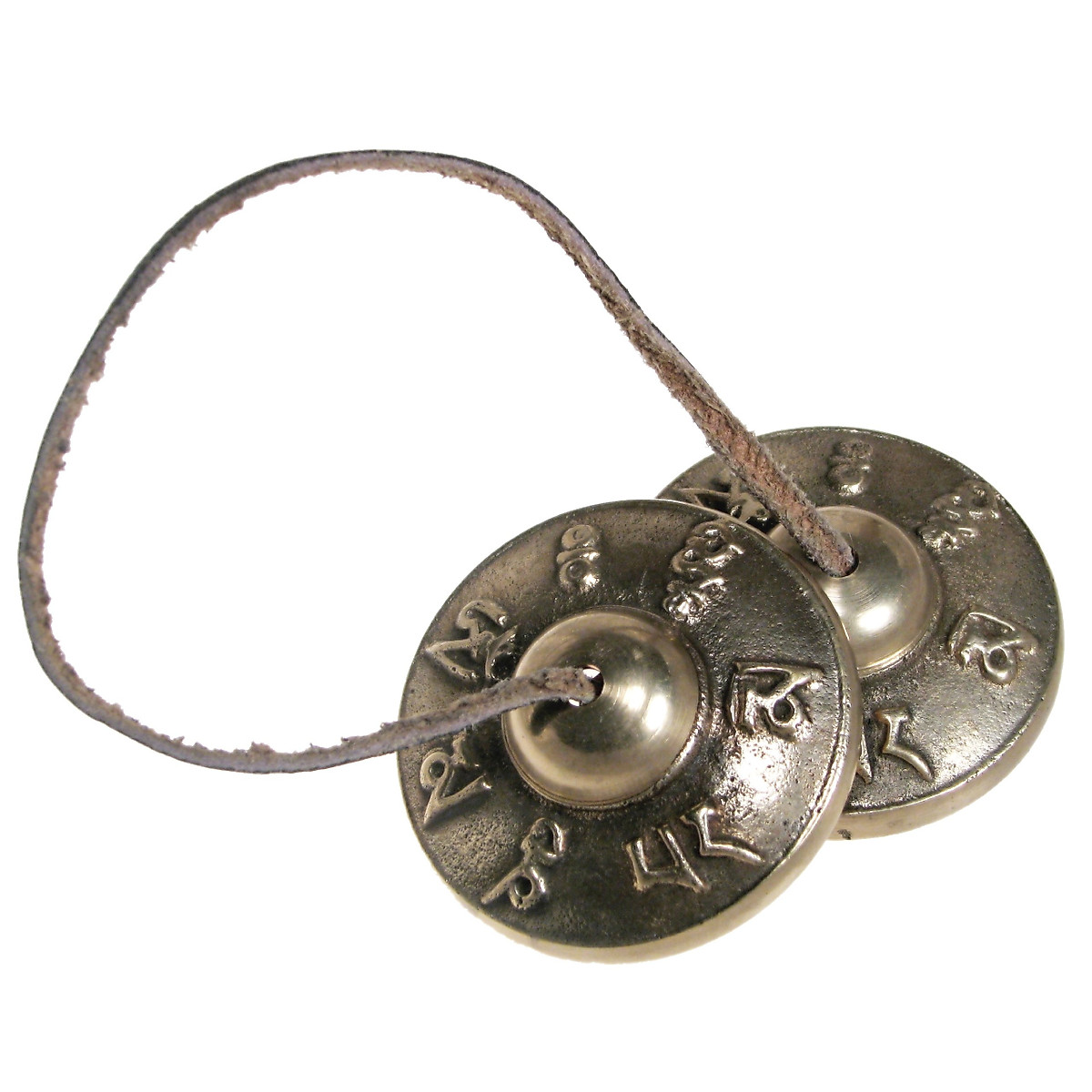 2.25" Tingsha Meditation Bell~Embossed with Tibetan Mantras by Thamelmart