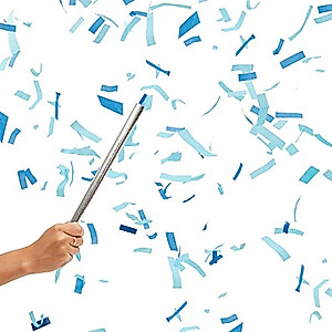 Blue Confetti Wand for Boy Gender Reveal Party (0.75 x 13.8 Inches, 12 Pack)