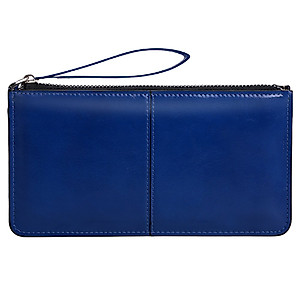 Bonaweite Women's Wristlet Clutches Leather Wallet Purse Cards Holder Navy Blue