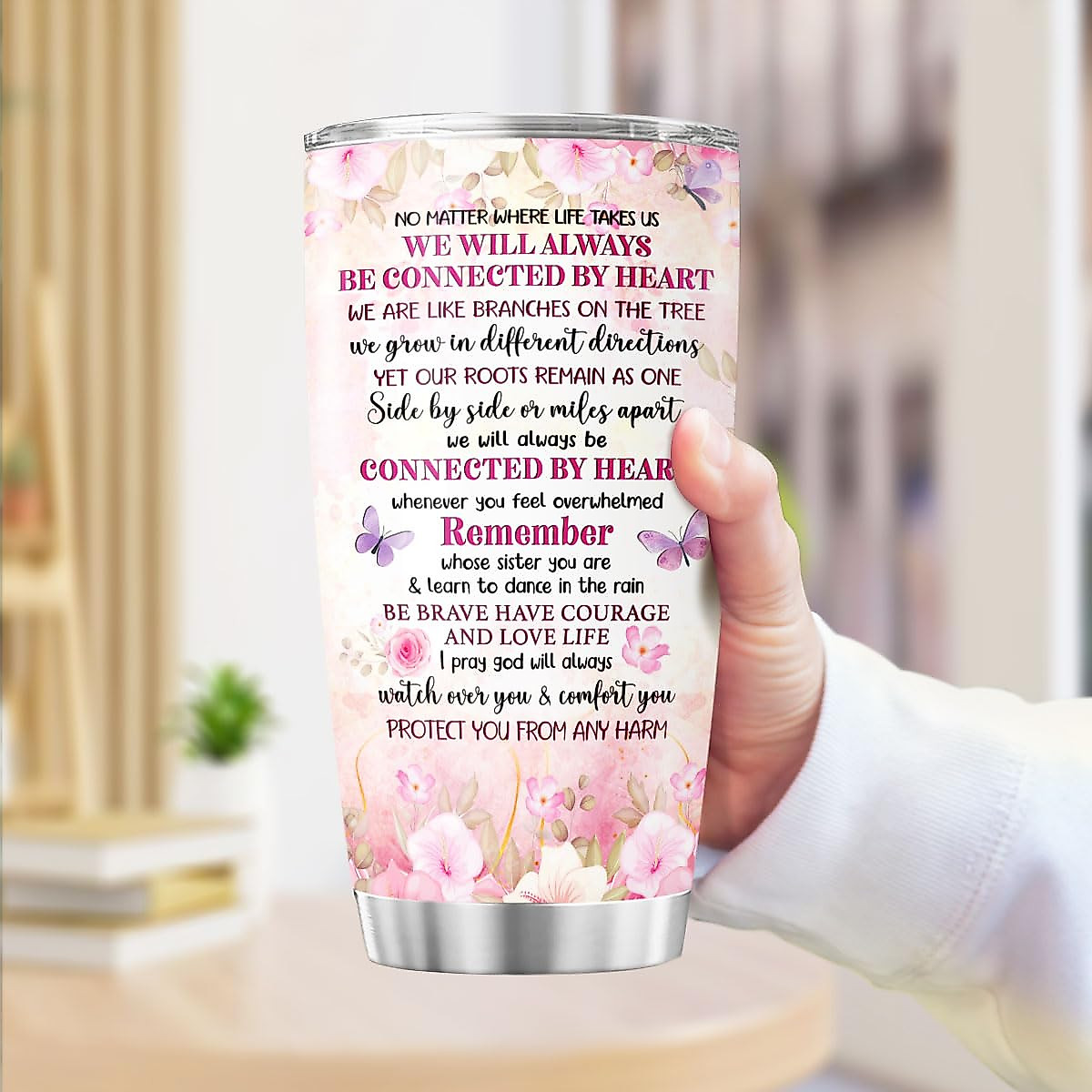 HUBUPU Women Tumblers For, Tumbler 20 Oz With Lid And Straw, Holiday and Christmas Gifts, My Bestie No Matter