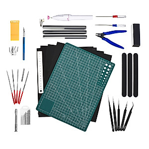 Mandala Crafts Model Tool Kit - Premium 33 PCs Hobby Building Tool Hardware Basic Set with Hobby Clippers Model Tweezers for Plastic Model Car Dollhouse