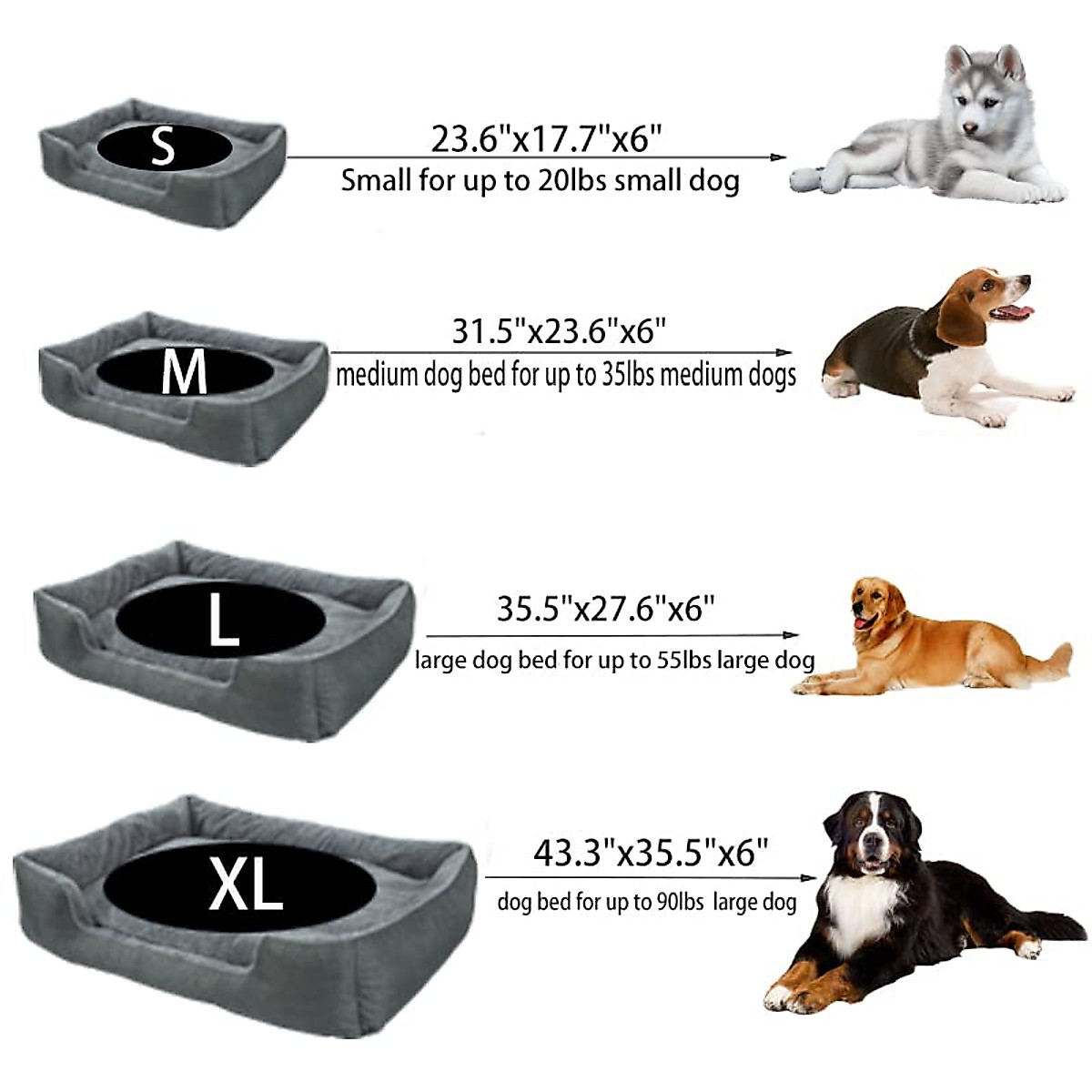 Dog Bed Medium Size Dog, Detachable and Anti-Slip Bottom Large Dog Bed Clearance, Pet Bed which Machine Washable and Waterproof, Comfortable Fluffy Large Sofa Bed Suitable for Large, Medium Puppy Dog