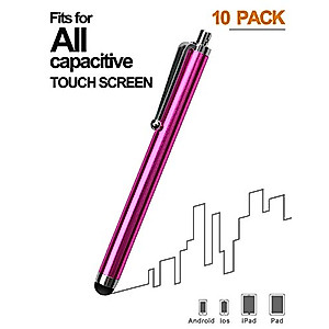Stylus Pens for Touch Screens, LIBERRWAY Pen 10 Pack of Pink Purple Black Green Silver Universal Screen Capacitive Compatible with Kindle ipad iPhone Samsung
