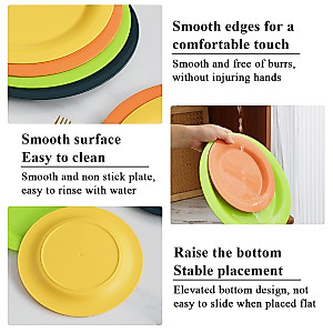 Evanda Plastic Plates 8 Pieces, Dinner Plates 7.5/10 inch Unbreakable And Reusable for All Purpose and All Age BPA Free, Microwave Safe Dishwasher Safe (Mutil Color)