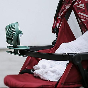 Fjyikj Rechargeable Battery Powered Clip-Fan with Night-light Battery Operated Mini Clip on Fan,Portable Cooling Fan with 3 Speed,USB Desk Fan,Stroller Fan,Fan for Home Office Camping (Green)