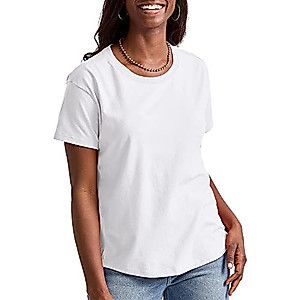 Hanes Originals Tri-Blend, Lightweight T-Shirt for Women, Relaxed Fit, ECO White, X Large