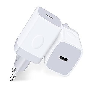European Charger,2-Pack Fast 20W Europe Travel Power Adapter Type C Charger Plug Box Brick Cube Compatible with iPhone 14 Pro Max,13,12,11,Samsung Galaxy S23 Ultra 5G,S23+,S22 Ultra 5G,S21,A53 5G,A12