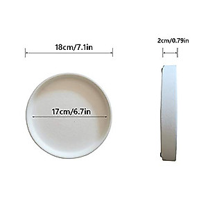 Sersberg 6.7 Inch Round Ceramic Plant Saucer for Succulent Planter Set of 2,White