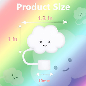 SEEZIZI 4Pcs Straw Covers Cap Toppers Compatible with Stanley 30&40 oz Tumbler Cups,Reusable Cute Silicone Straw Tips Lids Protectors for 0.4 in/10mm Stanley Cups Straws Accessories