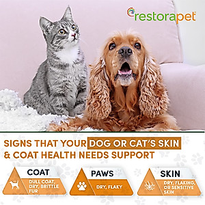 RestoraPet Skin & Coat Essentials - Wild Alaskan Salmon Oil, Natural Liquid Health Supplement for Dogs and Cats - Support Shiny Fur & Seasonal Allergy Relief, Enriched with Omega 3-16 fl. oz. Bottle