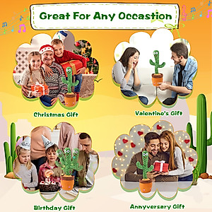 LUKETURE Cactus Baby Toy, Kid Talking Singing Cactus Toy, 120 Songs Recording Dancing Cactus Mimicking Toy That Repeat What You Say, Pre-School Education Toy for Kids Best for Children