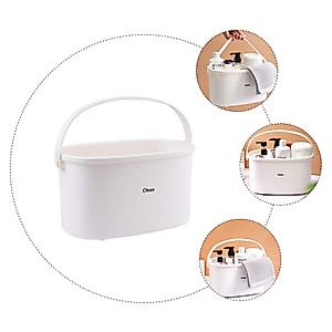 Cabilock 1pc Bath Basket Shampoo Tote Basket Wet Cloth Container Shower Storage Bin Portable Shampooer Bath Tote Fruit Containers Shower Basket Underwear Laundry Basket Pp Child White