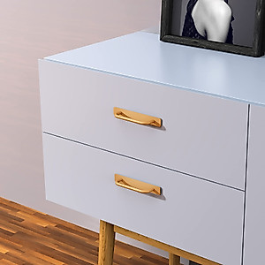 NiHome 2-Pack Aluminum Alloy Self-Adhesive Cabinet Door Handles - 5.8 Inches Instant Drawer Pulls for Kitchen Cabinets, Drawers, Windows and Closets (Gold)