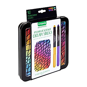 Crayola Pearlescent Cream Sticks & Case, Oil Pastel Alternative, Gift Set, 10 Count