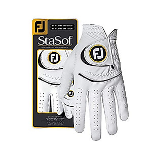 FootJoy Women's StaSof Golf Glove, White Medium, Worn on Right Hand