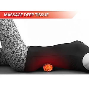 OCTOROX Spiky Massage Balls for Feet, Back, Hands, Muscles - Firm, Medium and Soft Spiked Massager Rollers for Plantar Fasciitis, Exercise, Neuro-Balance, Physical Therapy, 3-inch