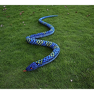 A-cool Giant Boa Constrictor Stuffed Animal Soft Snake Plush Toy (Blue（70"=180CM）)