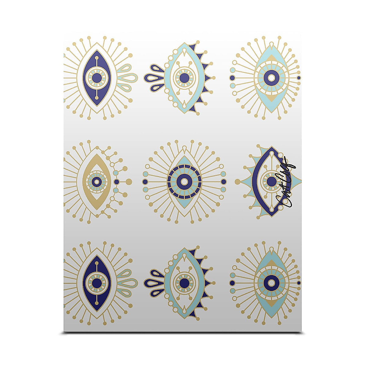 Head Case Designs Officially Licensed Cat Coquillette Blue Gold Art Mix Vinyl Sticker Gaming Skin Decal Cover Compatible With Xbox One X Console