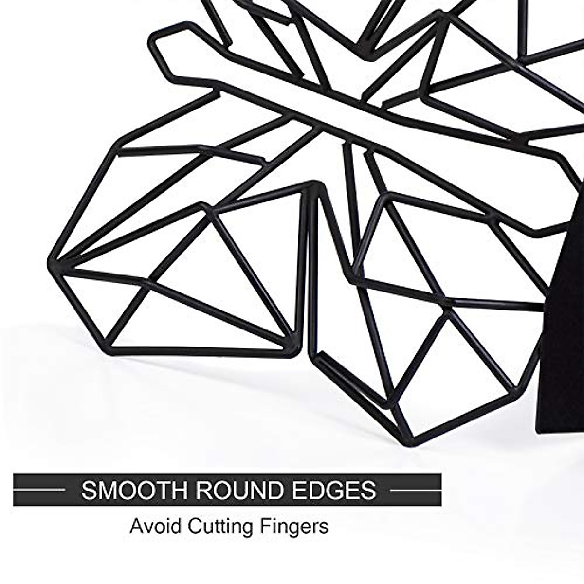 Alsonerbay Bookends Geometric Decorative Metal Book Stoppers Abstract Creative Book Supports, Book Holders for Shelves, Butterfly Book Ends for Office 1 Pair (Black)