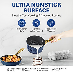 Granitestone 8 Inch Non Stick Frying Pans Nonstick Frying Pan Skillet Nonstick Pan, Non Stick Pan, Induction Pan, Kitchen Pans, Cooking Pan, Ceramic Pan for Cooking, Dishwasher Safe, Navy Blue…