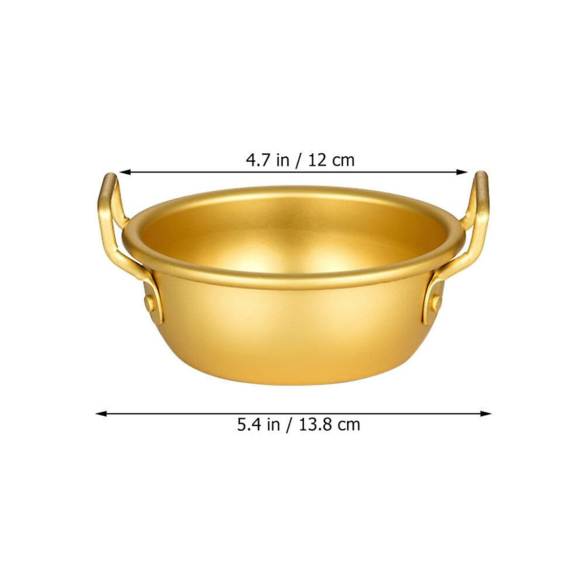 Yardwe Korea Ramen Pot Fast Noodles Cooking Pots Soup Stew Pot Stockpot Alluminum Ramyun Pot with Handles Camping Cookware for Pasta 12.5cm