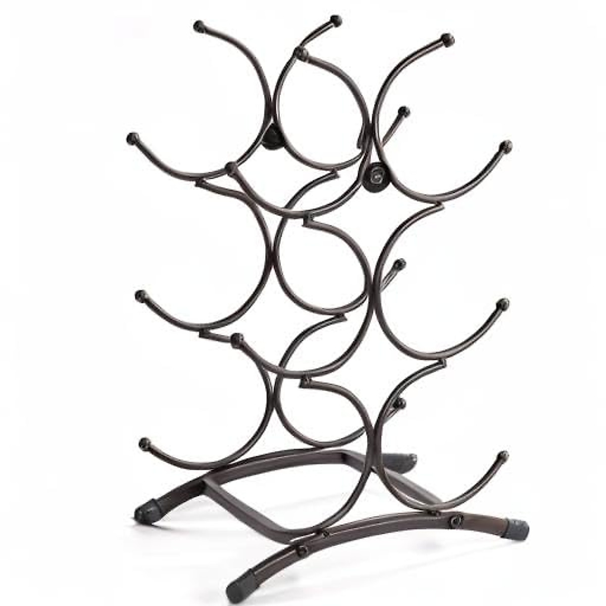 SCDGRW Wine Racks Countertop, 9 Bottles Wine Holder for Wine Storage, Small Wine Rack, Modern Black Metal Wine Holder Stands, Wine Storage for Pantry, Bar, Cabinet, No Assembly Required