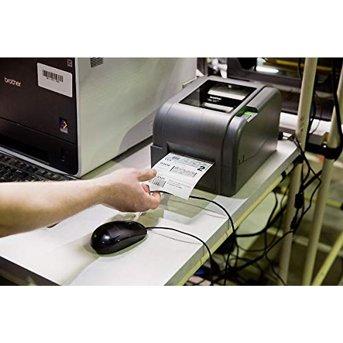 Brother TD-4650TNWB 4-inch Thermal Transfer Desktop Network Barcode and Label Printer for Labels and Barcodes, 203 dpi, 8 IPS, Standard USB 2.0, Serial, Ethernet LAN, Built-in Wi-Fi® and Bluetooth®