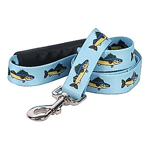 Yellow Dog Design Walleye EZ-Grip Dog Leash-with Comfort Handle-Size Large-1" Wide and 5 feet (60") Long