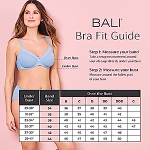 Bali Comfort Revolution Wireless Bra, Full-Coverage Wirefree Bra, Wireless Everyday Bra with Cool Comfort Fabric, Almond Zag, 36D