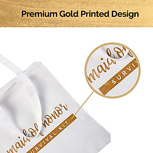 Pop Fizz Designs Bridesmaid Bags | Bridesmaid Tote bags | Maid of Honor Tote Bag | Bride Canvas Bag (7 pack)