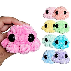 Handmade Mini Crochet Octopus Soft Stuffed Amigurumi Animal Toy (Yellow)