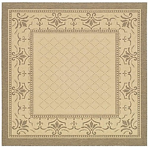 SAFAVIEH Courtyard Collection Area Rug - 8' x 11', Natural & Brown, Non-Shedding & Easy Care, Indoor/Outdoor & Washable-Ideal for Patio, Backyard, Mudroom (CY0901-3001)