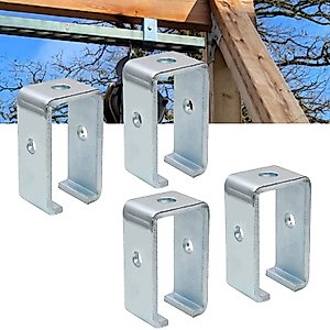 CNQLIS Channel Trolley Track Intermediate Support Hanger Bracket for All 1-5/8" Strut Channel,Heavy-Duty Steel Support Bracket,for Cantilever Rolling Doors, Hanging Boxing Sandbags（4PCS）