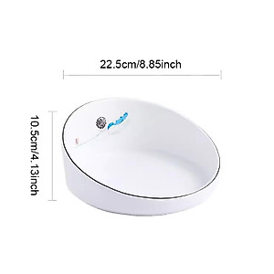 TOOSII Pasta Bowl Household Ceramic Cold Dish Plate Commercial Dish Plate Hotel Tableware, Salad Cold Dish Plate Bowls for Kitchen (Size : Medium)